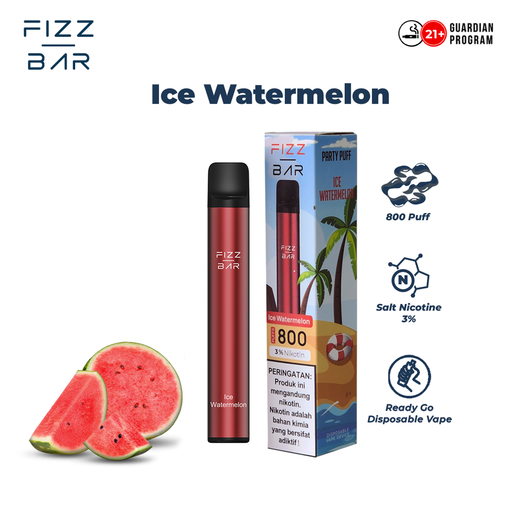 FIZZ BAR Disposable - Rasa Ice Watermelon - 800 Puffs | Fizzbar